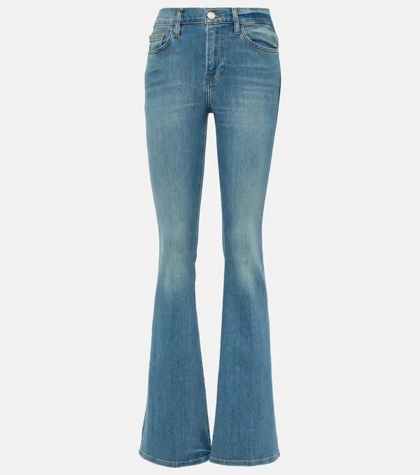 FRAME Le High Flare High-rise Flared Jeans - Blue