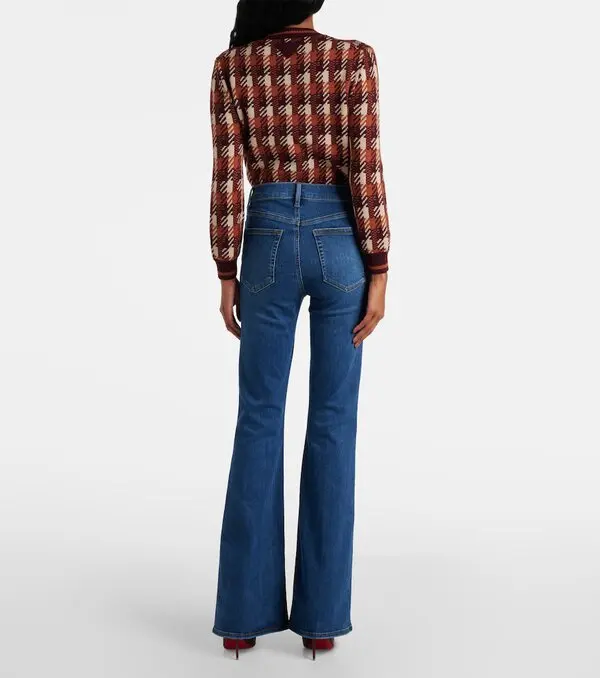 FRAME Le High Flare Jeans In Obsidian - Blue