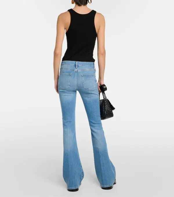 FRAME Le High Flare High-rise Flared Jeans - Blue
