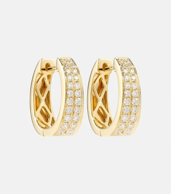 ANITA KO Meryl Small 18kt Hoop Earrings With Diamonds - Gold