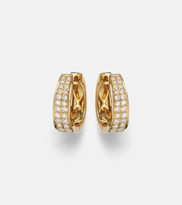 ANITA KO Meryl Small 18kt Hoop Earrings With Diamonds - Gold