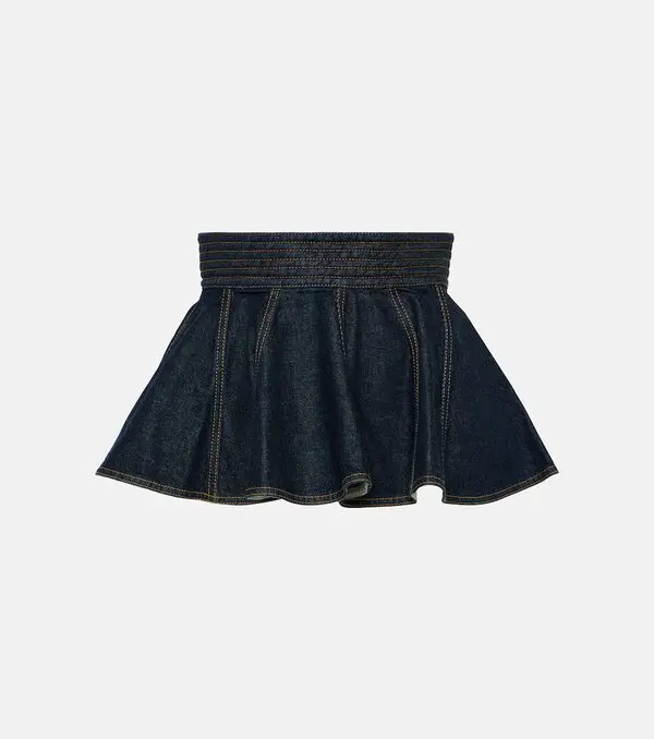 Alaïa Peplum Denim Belt - Blue