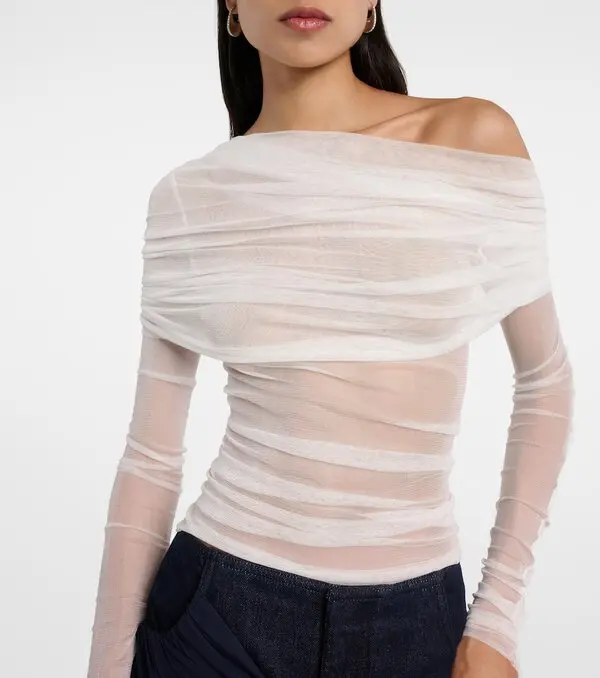 Christopher Esber Draped Silk Top - White