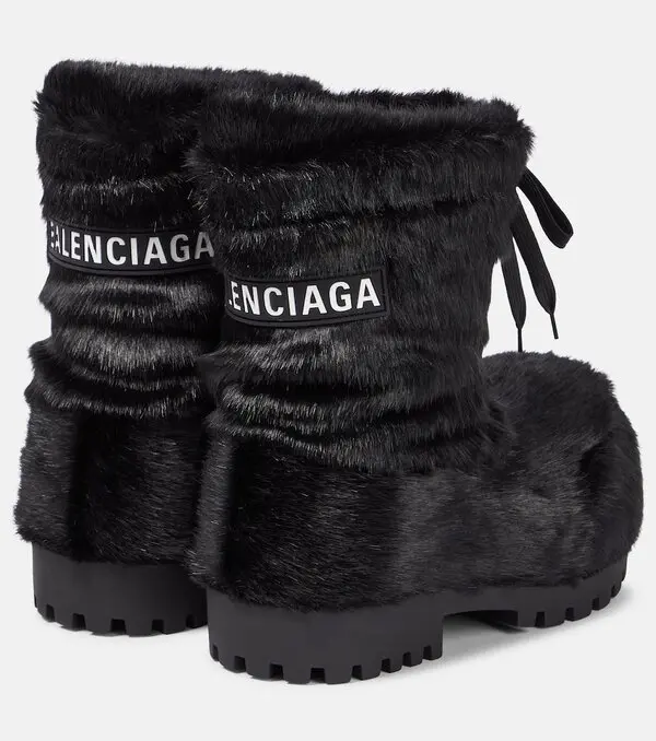 Balenciaga Alaska Faux Fur Snow Boots Black Editorialist - Main Image