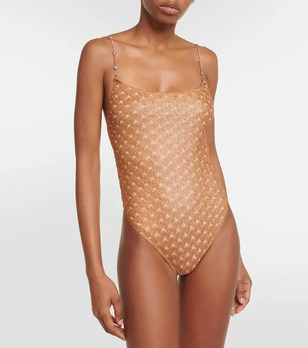 Missoni Embellished Lamé Swimsuit