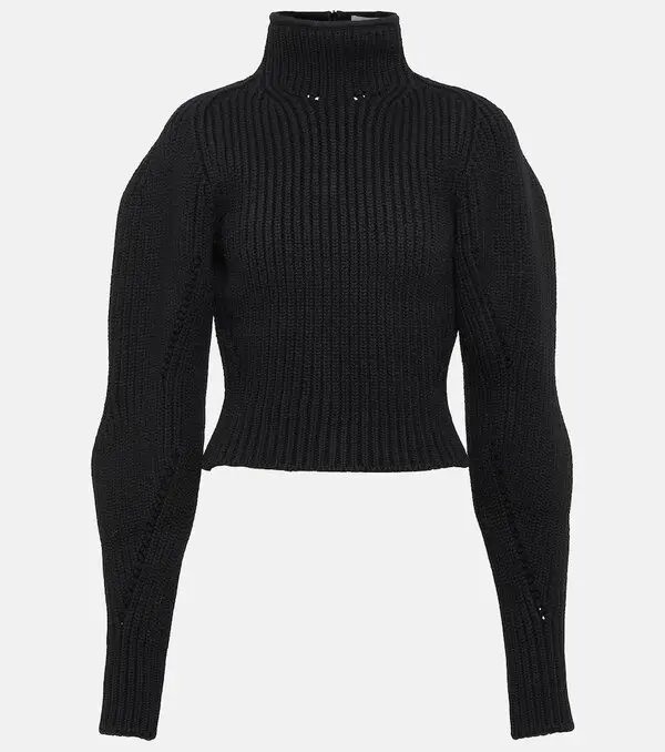 Alaïa Wool-blend Turtleneck Sweater - Black