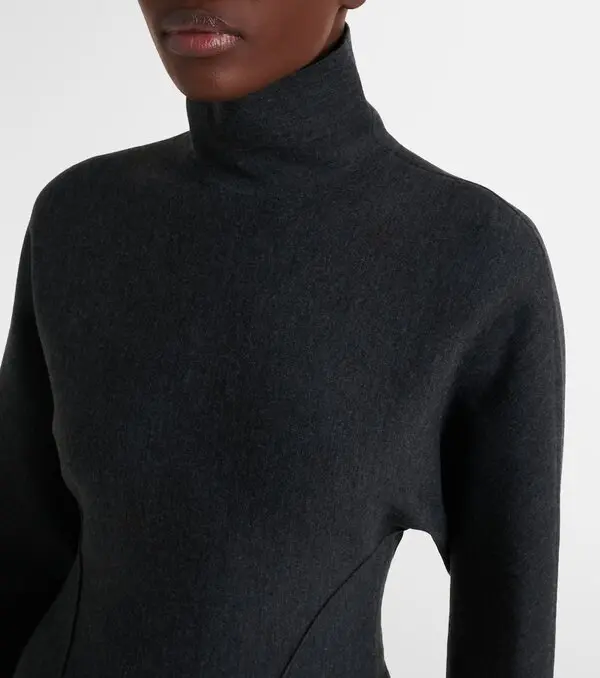 Alaïa Wool-blend Turtleneck Sweater - Grey