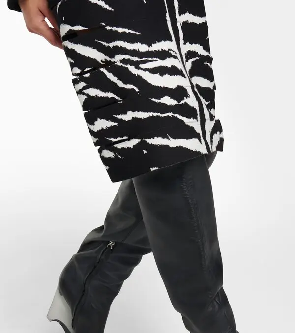 Alaïa Zebra-printed High-rise Midi Skirt