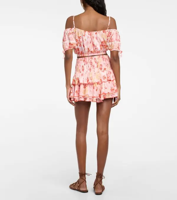 Poupette St Barth Alizee Ruffled Miniskirt