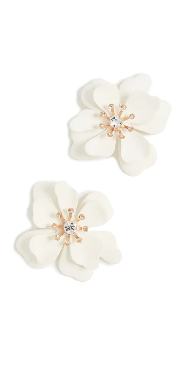 Shashi Bloom Stud Earrings - White