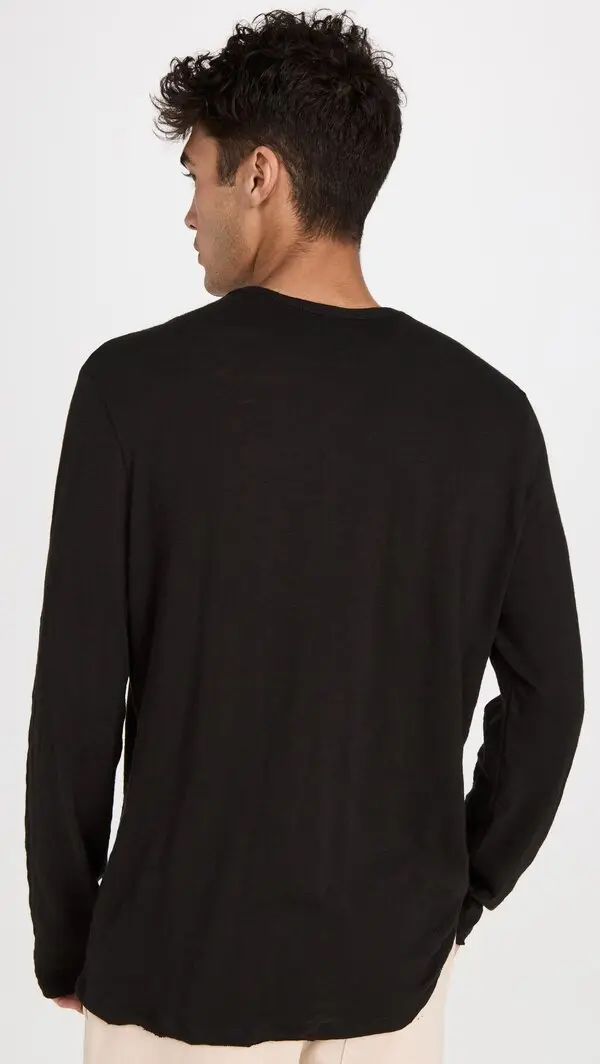 ATM Anthony Thomas Melillo Destroyed Wash Henley - Black