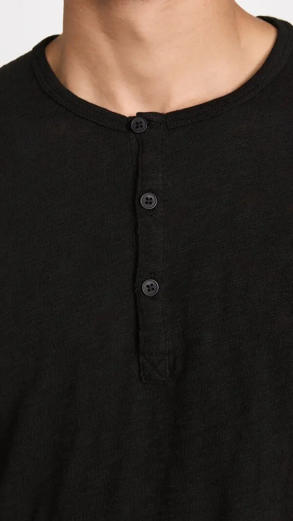 ATM Anthony Thomas Melillo Destroyed Wash Henley - Black