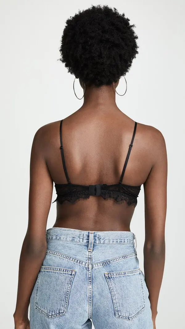 ANINE BING Lace Bra With Trim - Black
