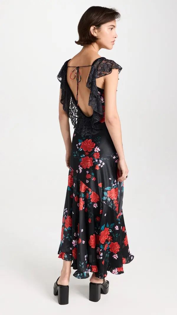 Free People Warm Hearts Midi Dress In Black Combo - 40% Off | Editorialist