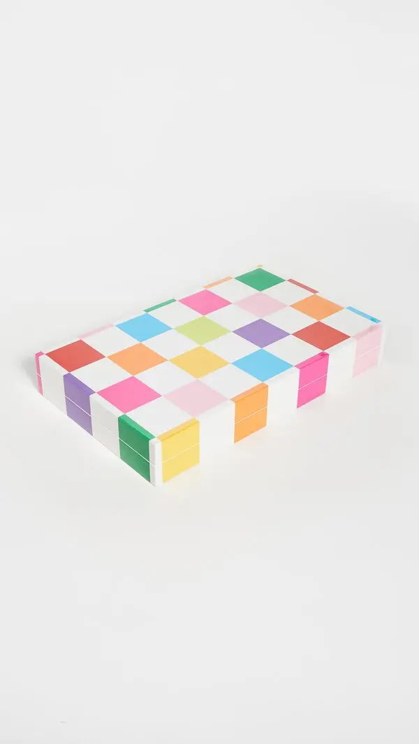 Jonathan Adler Rainbow Checkerboard Backgammon Set Multi