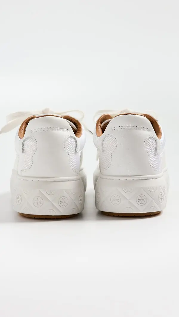 Tory Burch Ladybug Leather Sneakers With Perforated Details - White/white/white
