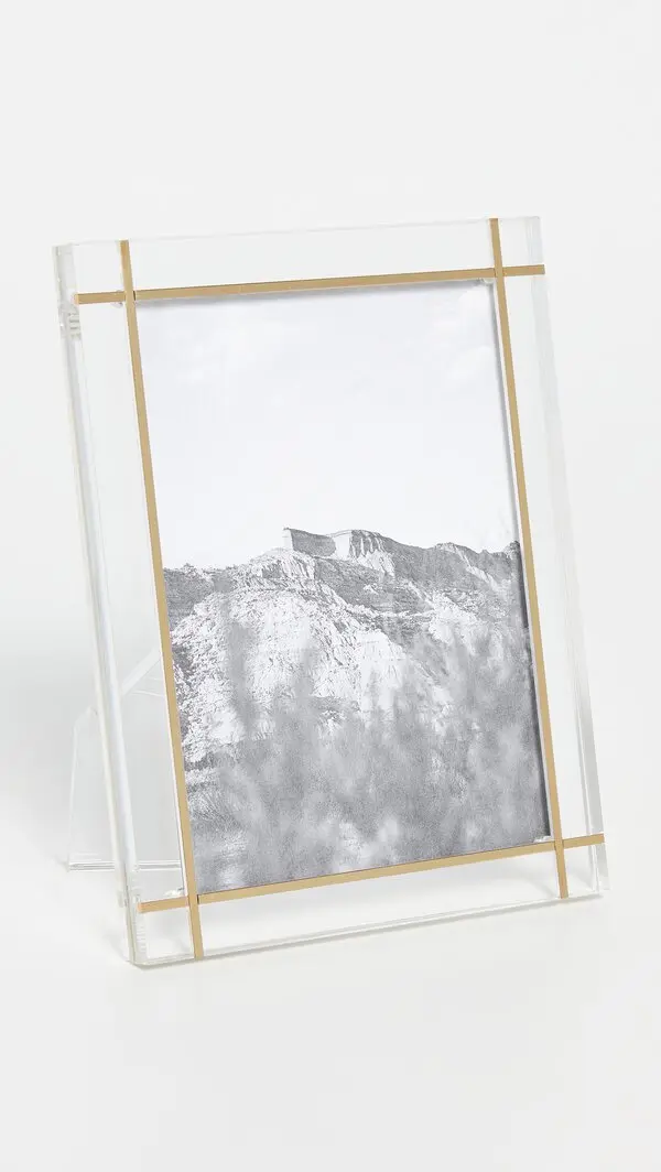 TIZO DESIGN Lucite Frame With Brass Inlay 5x7