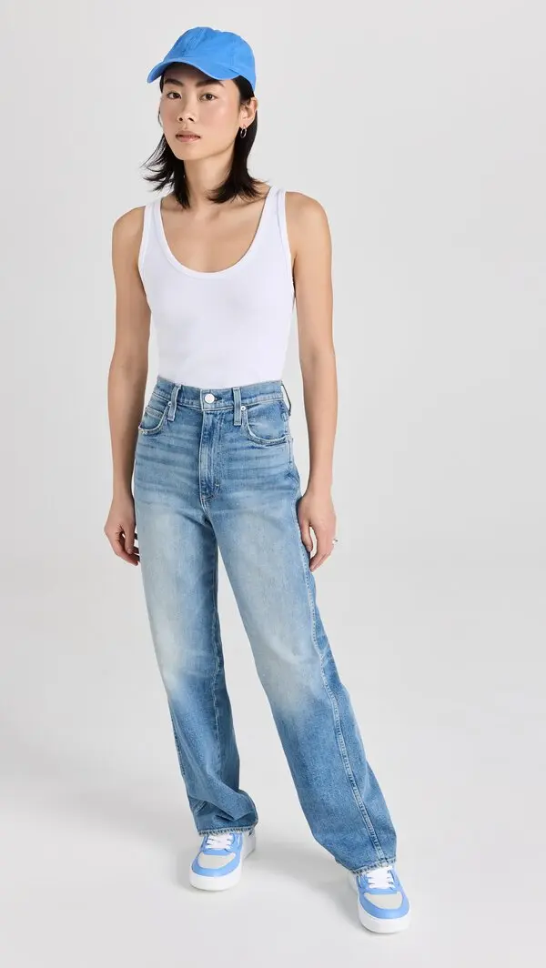 AMO Crop Ribbed Tank - White