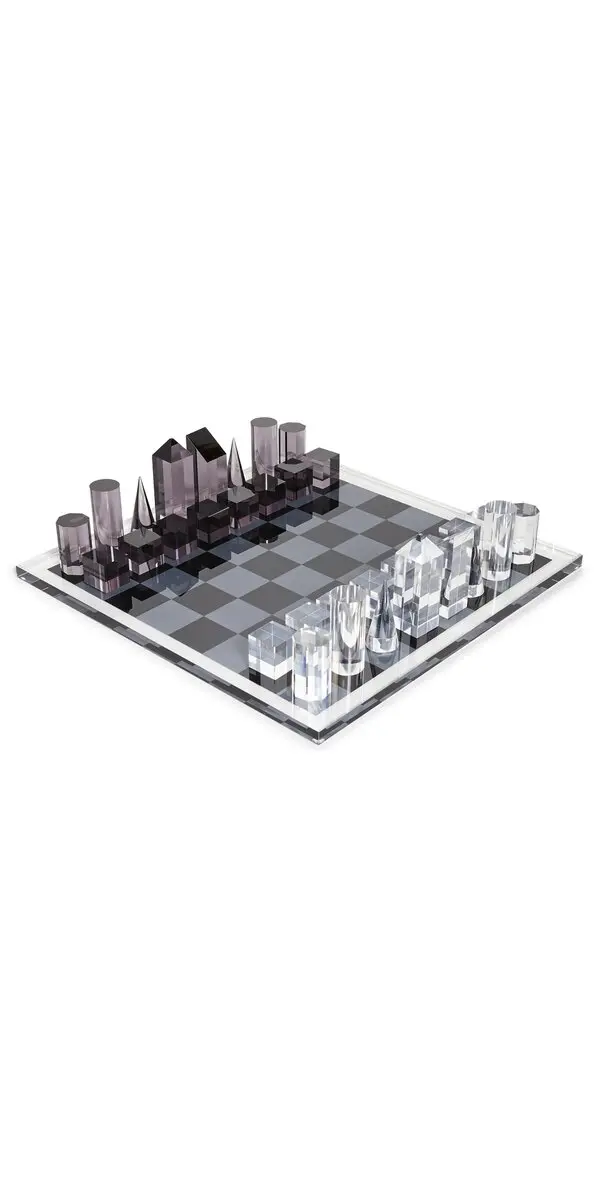 TIZO DESIGN Acrylic Chess Board Black/clear