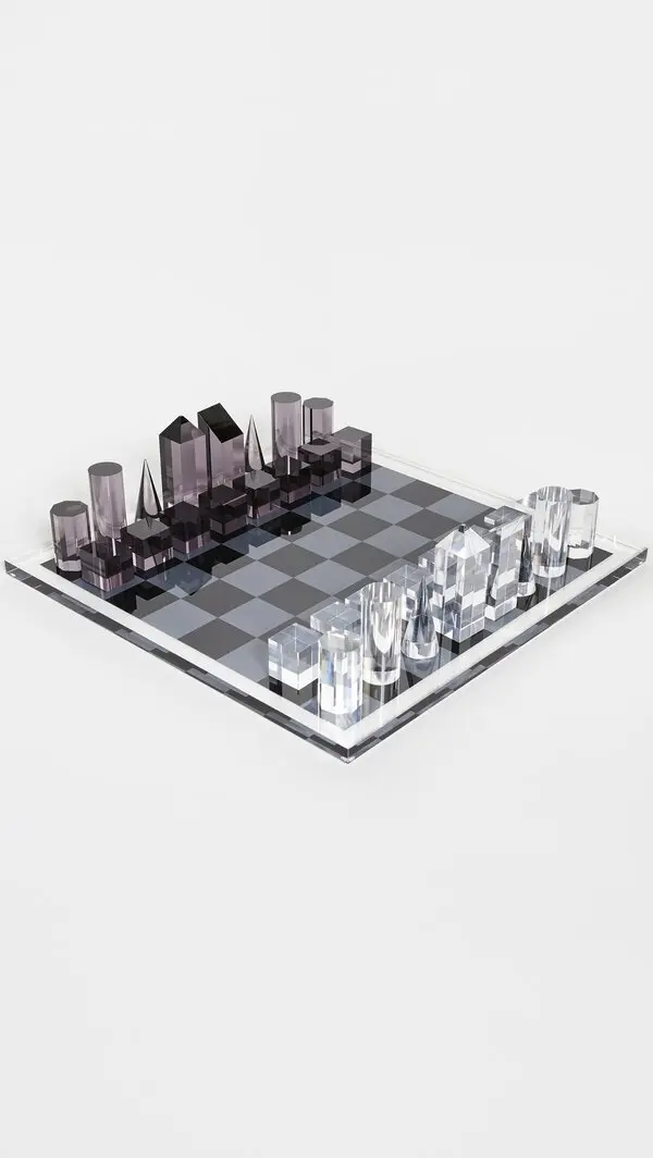 TIZO DESIGN Acrylic Chess Board Black/clear