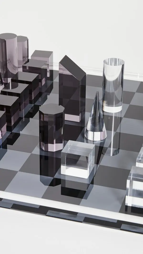 TIZO DESIGN Acrylic Chess Board Black/clear