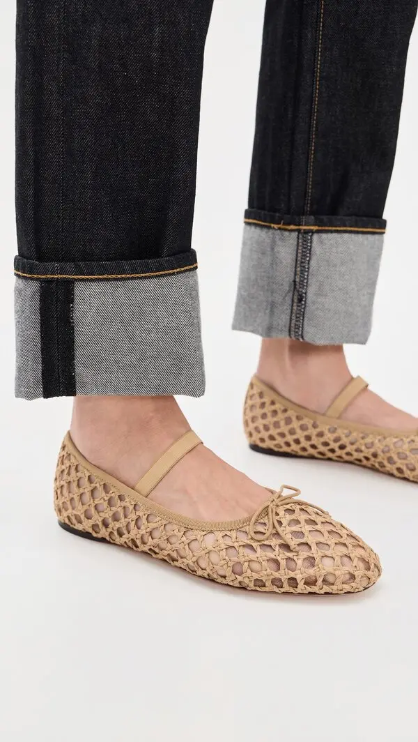 LOEFFLER RANDALL Leonie Raffia Ballet Flats