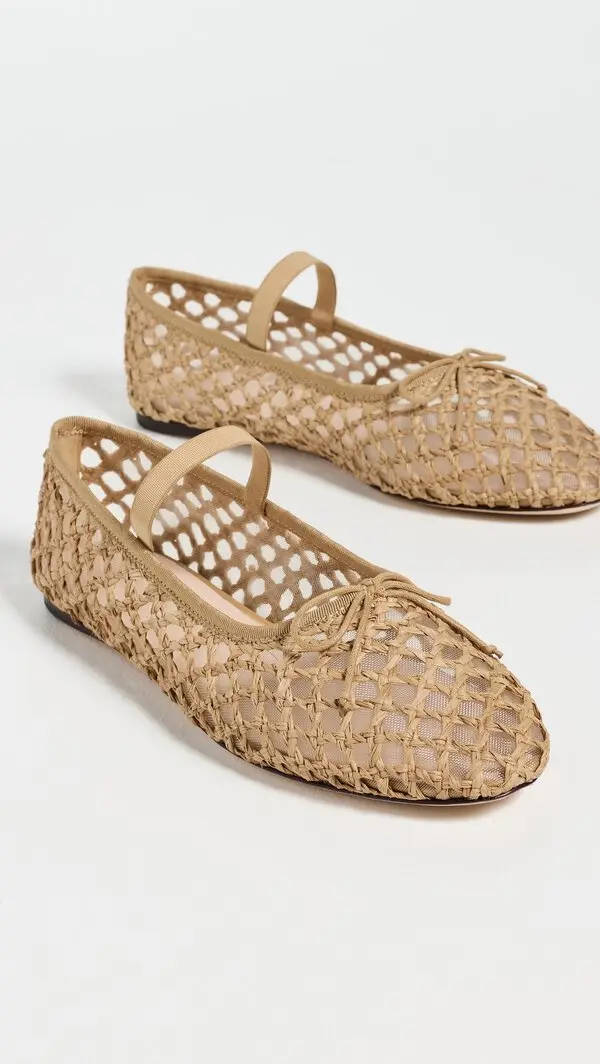 LOEFFLER RANDALL Leonie Raffia Ballet Flats