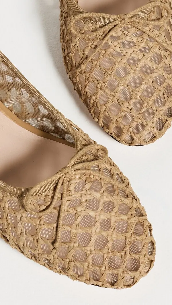 LOEFFLER RANDALL Leonie Raffia Ballet Flats