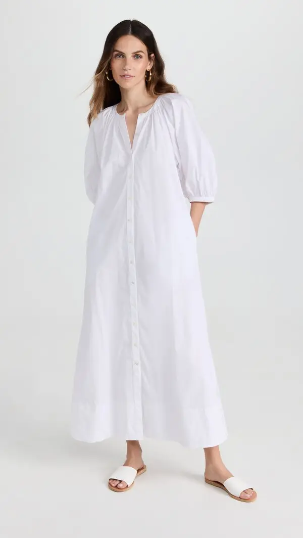Staud Vincent Midi Shirtdress - White