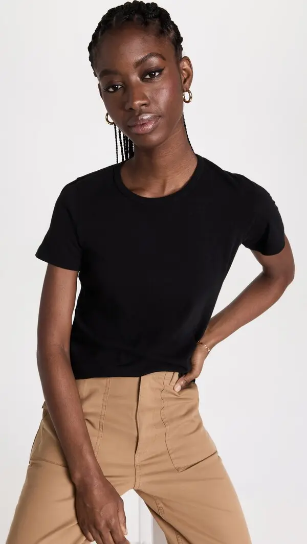Jenni Kayne Cotton Slim Tee - Black