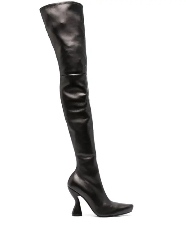 LANVIN 100mm Leather Thigh-high Boots