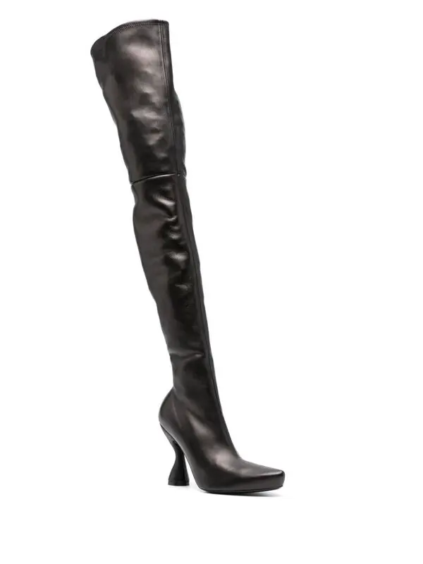 LANVIN 100mm Leather Thigh-high Boots