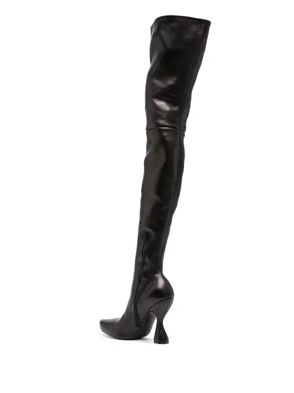 LANVIN 100mm Leather Thigh-high Boots