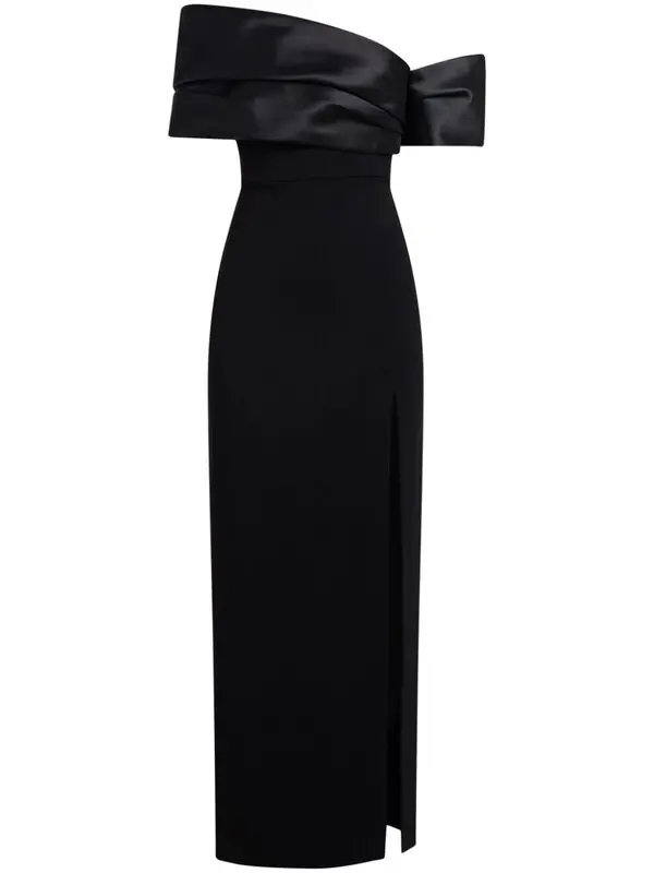Solace London Alexis Off-shoulder Evening Maxi Dress - Black