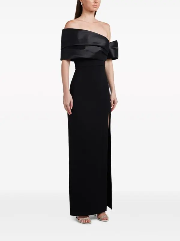 Solace London Alexis Off-shoulder Evening Maxi Dress - Black