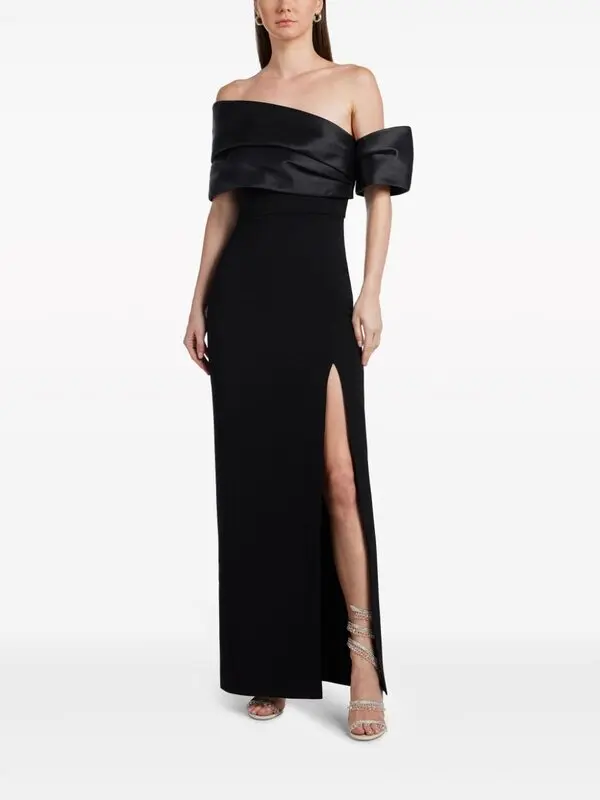 Solace London Alexis Off-shoulder Evening Maxi Dress - Black