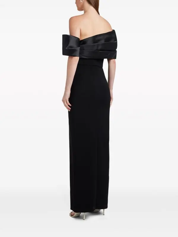 Solace London Alexis Off-shoulder Evening Maxi Dress - Black