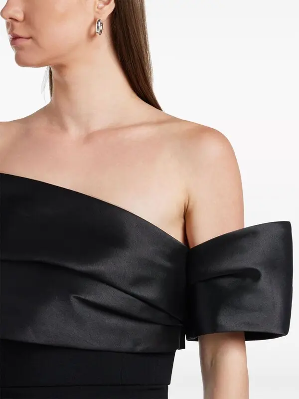 Solace London Alexis Off-shoulder Evening Maxi Dress - Black