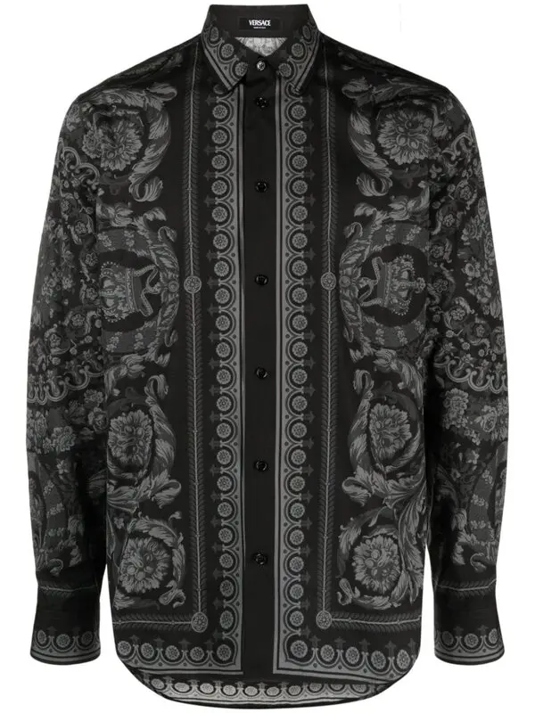 Versace Barocco Print Cotton Shirt