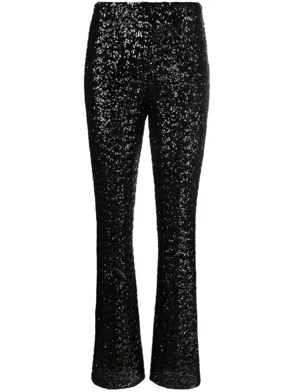 Oseree Sequin-embellished Trousers - Black