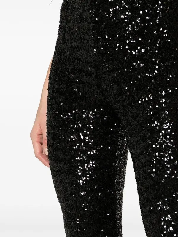 Oseree Sequin-embellished Trousers - Black
