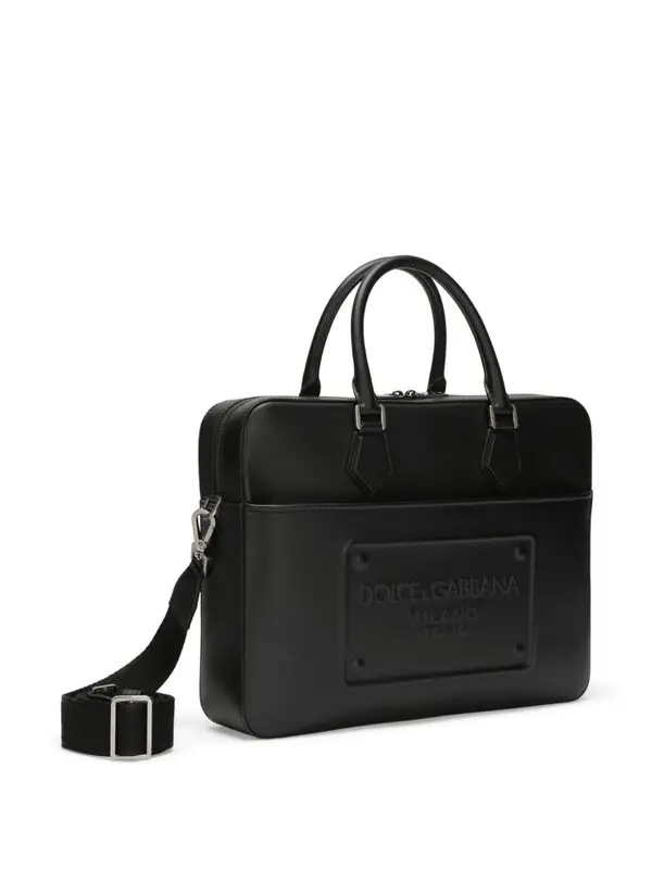 Dolce & Gabbana Logo-embossed Leather Laptop Bag