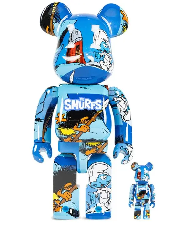 MEDICOM TOY X The Smurfs Be@rbrick 100% And 400% Figure Set - Blue