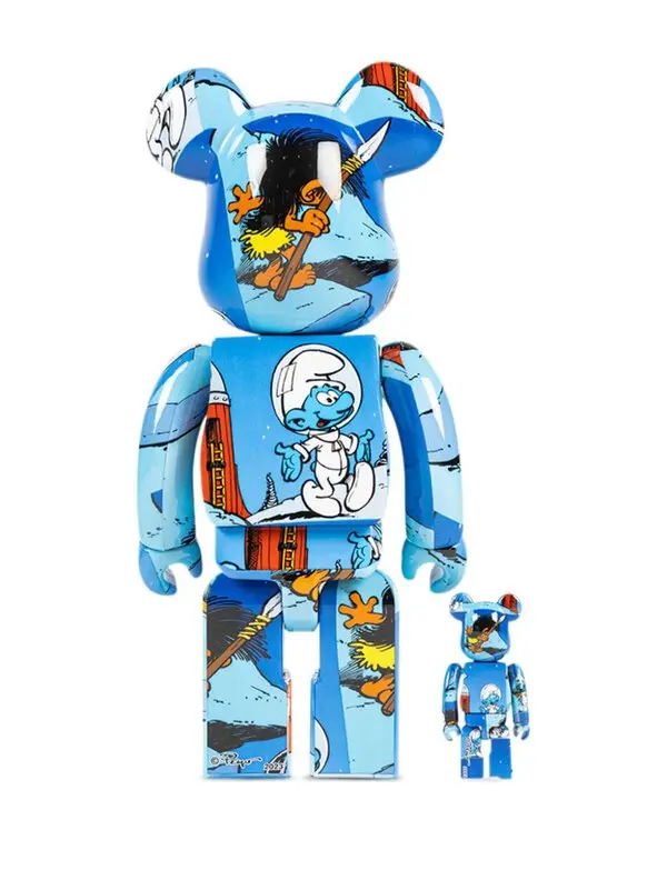 MEDICOM TOY X The Smurfs Be@rbrick 100% And 400% Figure Set - Blue