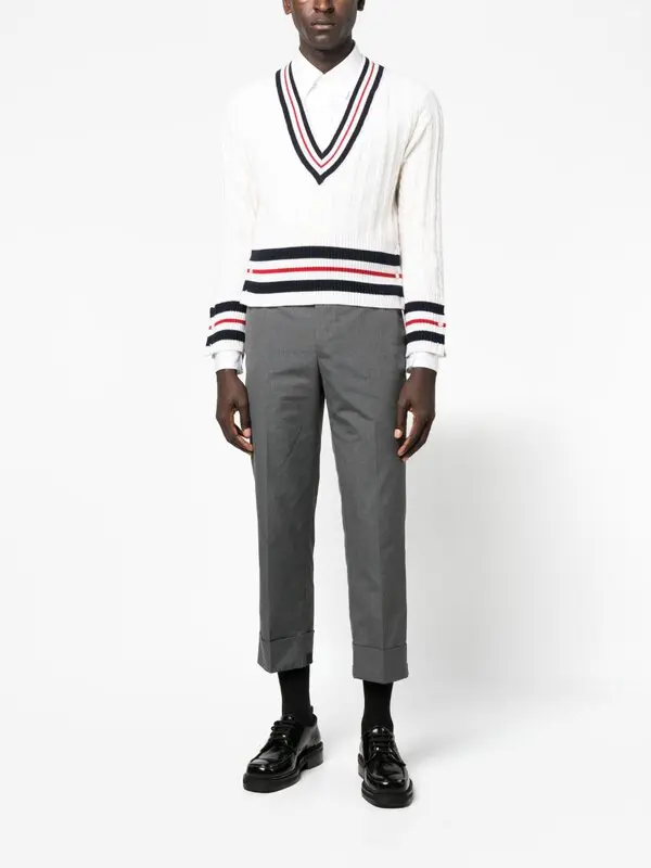Thom Browne Cropped Straight-leg Trousers