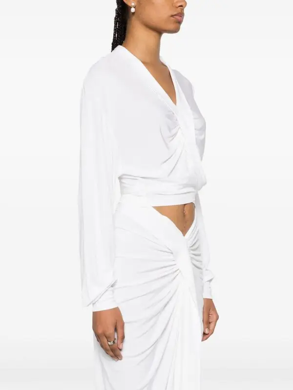 Christopher Esber Carved Crossover Cropped Blouse