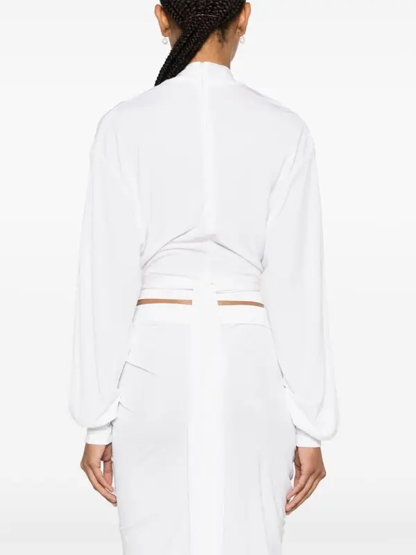 Christopher Esber Carved Crossover Cropped Blouse