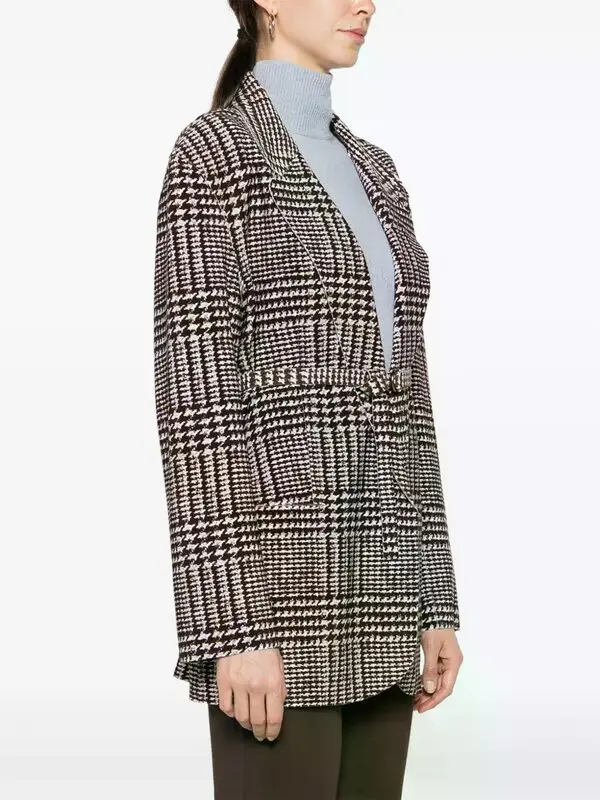 Norma Kamali Glenn Plaid Tweed Single-breasted Blazer