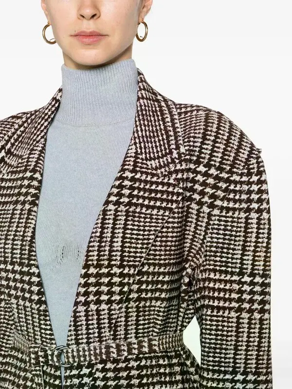 Norma Kamali Glenn Plaid Tweed Single-breasted Blazer