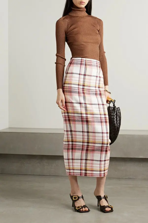 Zimmermann Matchmaker Checked Midi Skirt